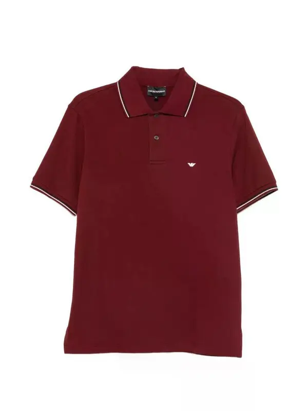 Emporio Armani Logo-patch Polo Shirt - Red