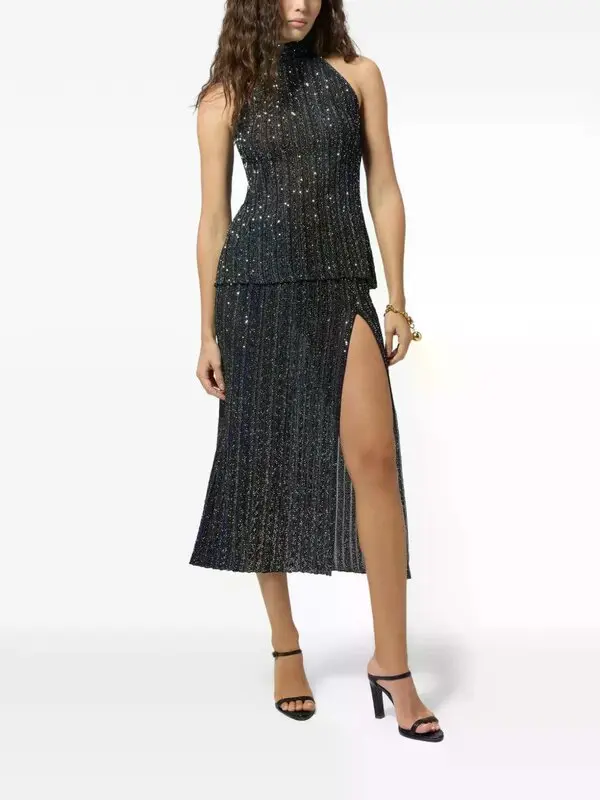 Missoni Sequin-embellished Side-slit Midi Skirt