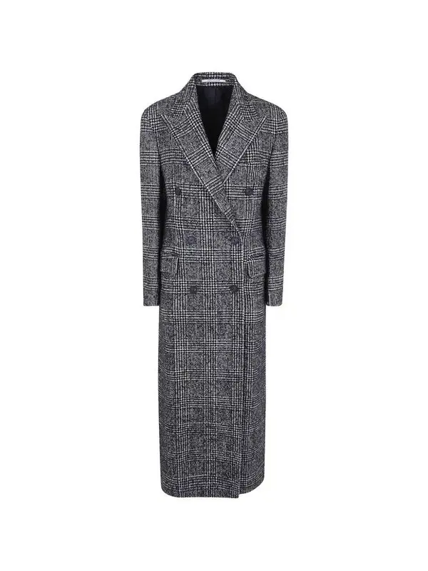 Tagliatore Caitlyn Check Double-breasted Coat - Black