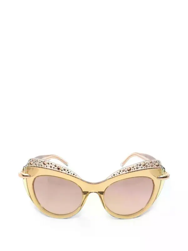 Pomellato 2010s Rhinestone Cat-eye Frame Sunglasses