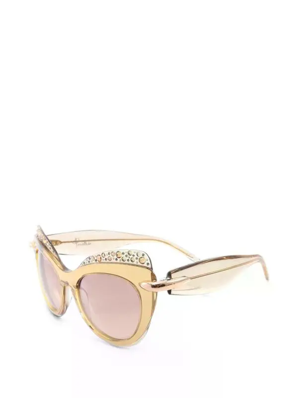 Pomellato 2010s Rhinestone Cat-eye Frame Sunglasses