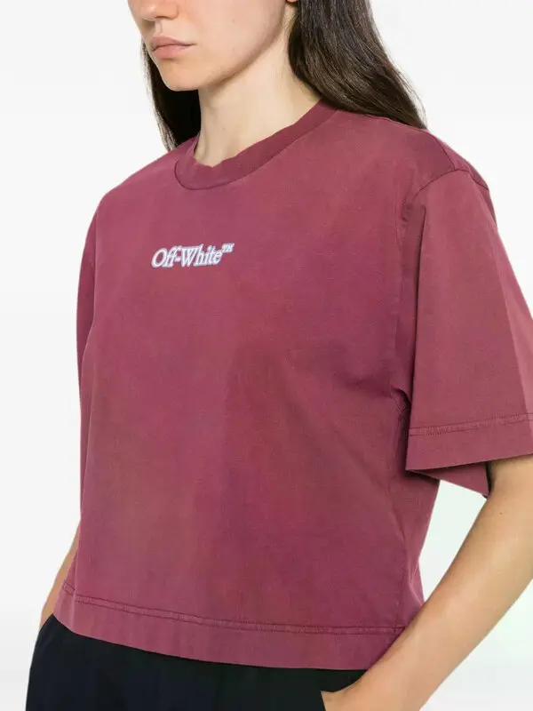 Off-White Logo Print Cropped T-shirt