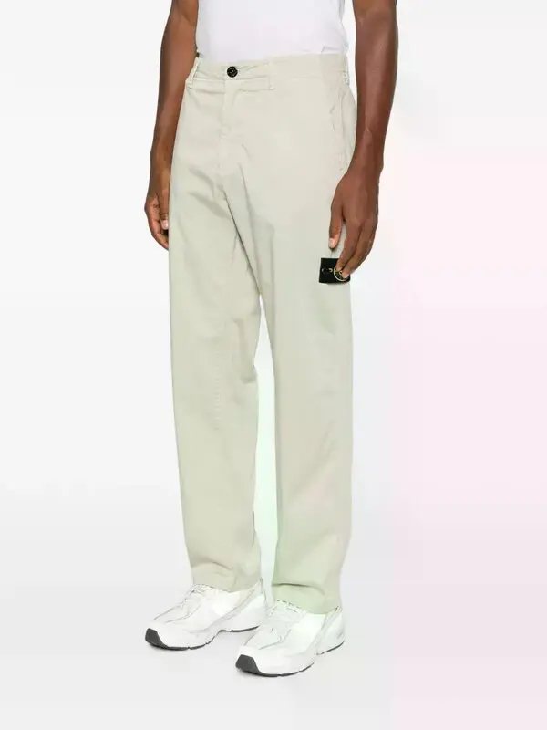 Stone Island Logo Patch Straight-leg Trousers