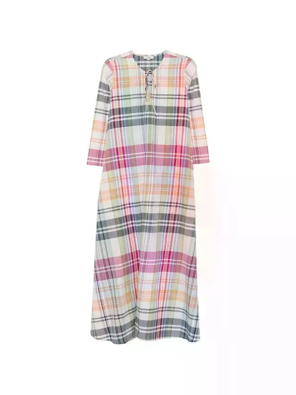 ORDI.TO Lavinia Check-print Maxi Dress - Neutrals