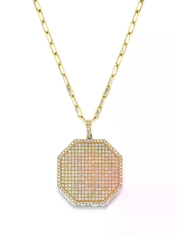 Shay Diamond Octagon Disc Necklace - Gold