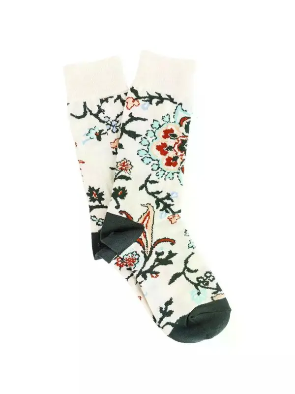 Sacai Floral-intarsia Socks
