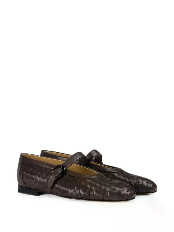 DOUCAL'S Interwoven Leather Ballet Flats