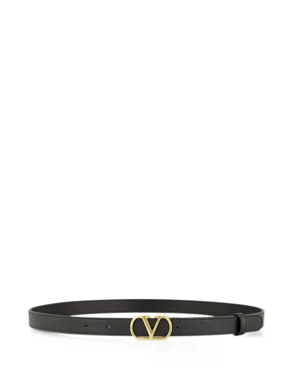 Valentino Garavani Vlogo Signature Leather Belt - Black
