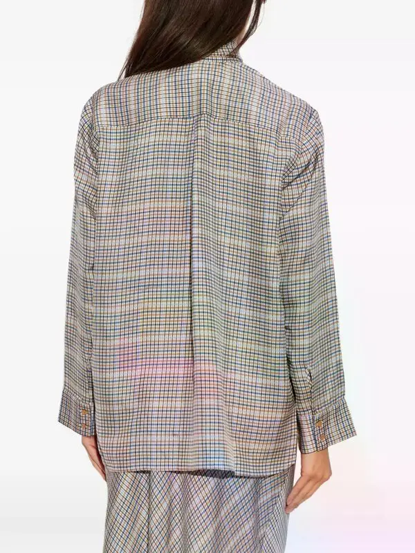 Munthe Check Pattern Tie-neck Shirt