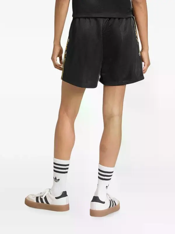 Adidas X Liberty London Floral-embroidered Side-stripe Shorts - Black