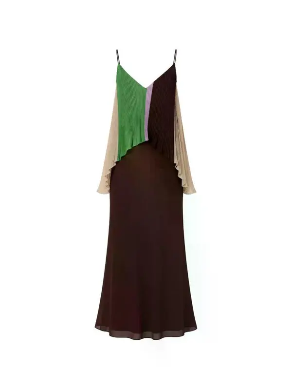 BAOBAB Pleated Danielle Layered Maxi Dress - Brown