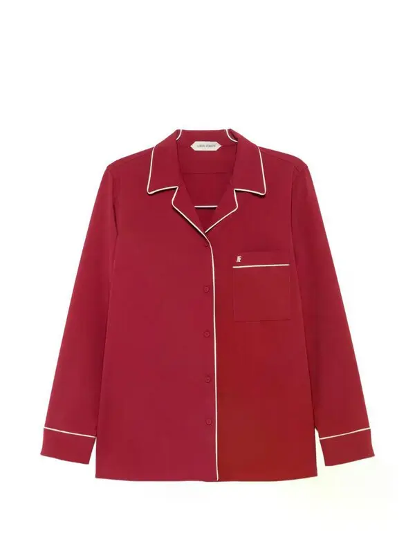 Alberta Ferretti Contrast-trim Chest-pocket Shirt - Red