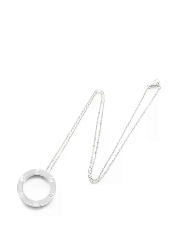 Cartier 2010s Love Diamond Necklace - Silver
