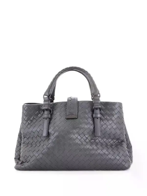 Bottega Veneta Roma Bag Intrecciato Nappa Small Tote Bag - Black