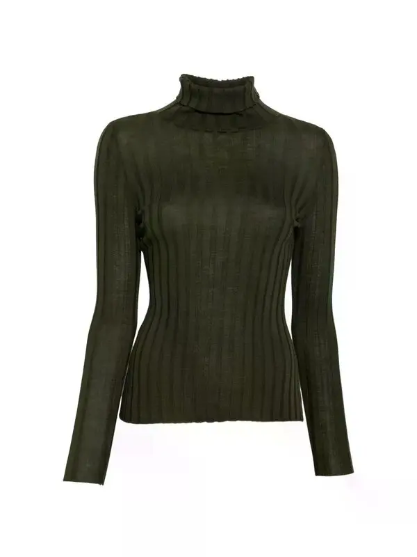 HUGENBERG Ribbed-knit Roll-neck Sweater - Green