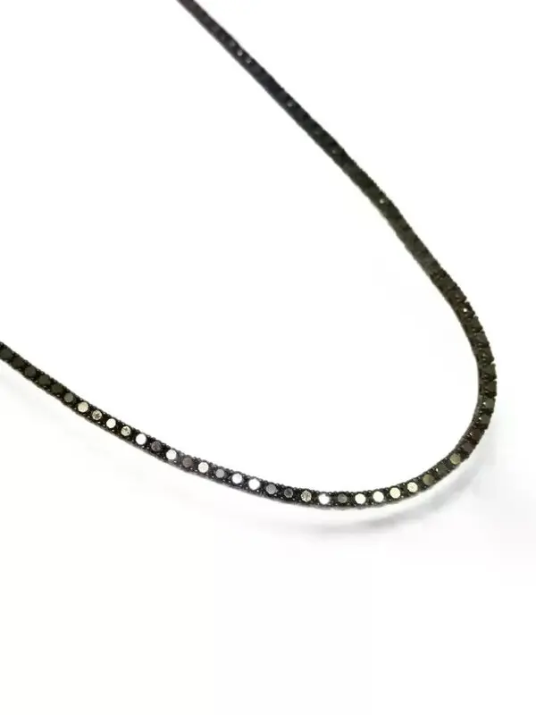 STEFERE Link Diamond Tennis Necklace - Black