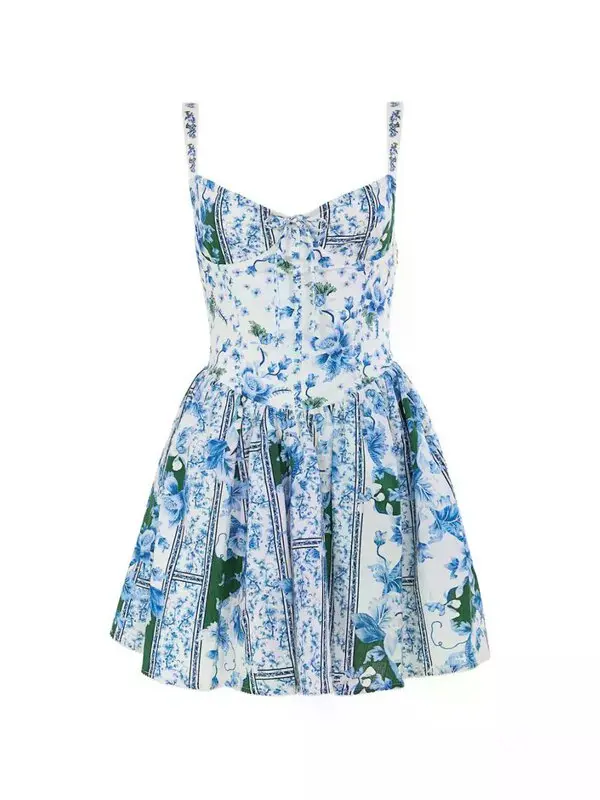 Agua Bendita Nader Floral-print Mini Dress - White