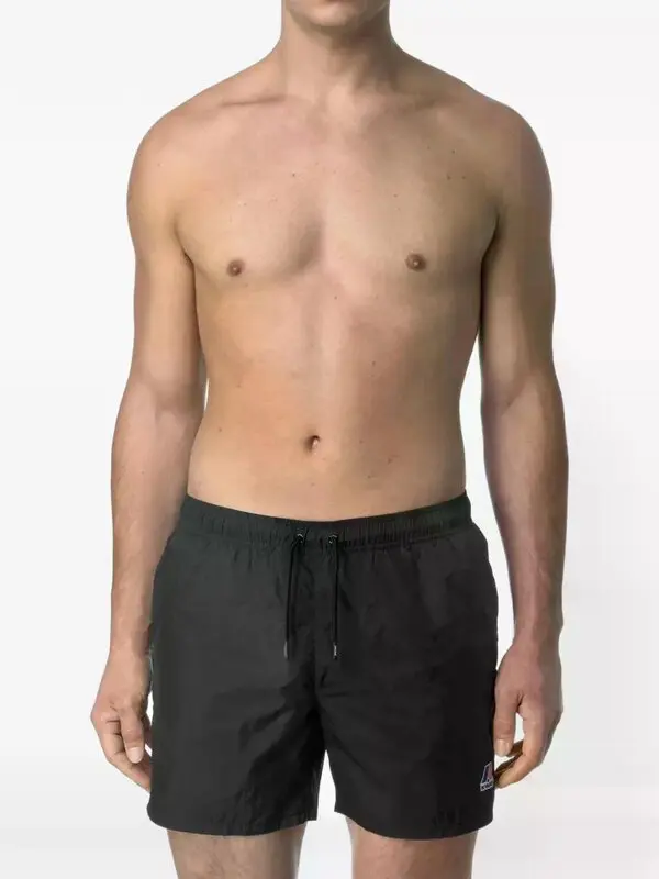K-WAY Le Vrai Olivier Logo-patch Drawstring Swim Shorts