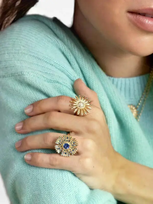 Harwell Godfrey Petunia Tanzanite And Sapphire Ring