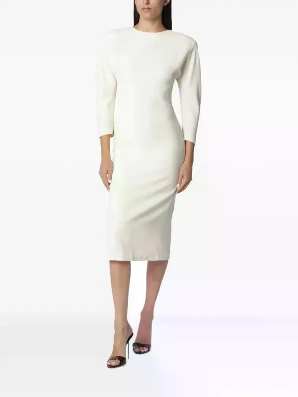 Andamane Amanda Rounded-shoulder Midi Dress - White