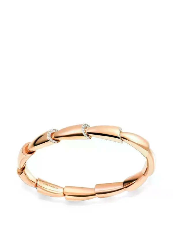 Vhernier Diamond And 18k Rose Gold Sculptural Linked Bracelet - Pink