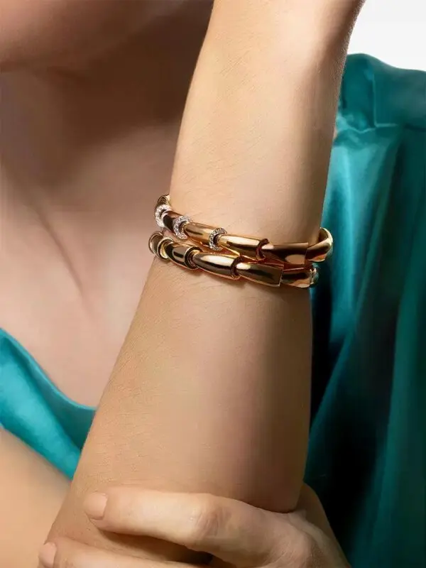 Vhernier Diamond And 18k Rose Gold Sculptural Linked Bracelet