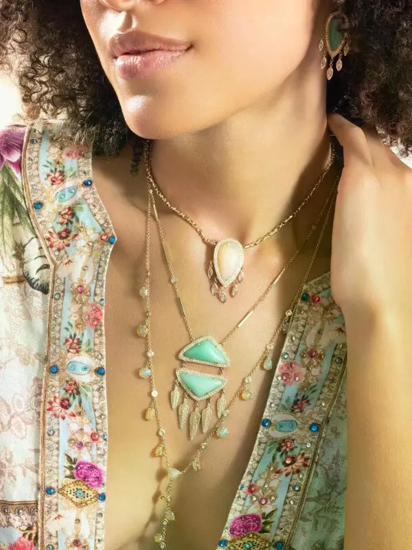 Jacquie Aiche 14k Yellow Chrysoprase And Diamond Necklace