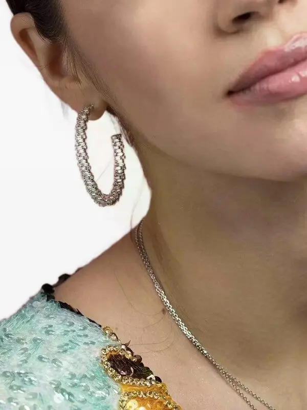 SUZANNE KALAN Diamond Hoop Earrings