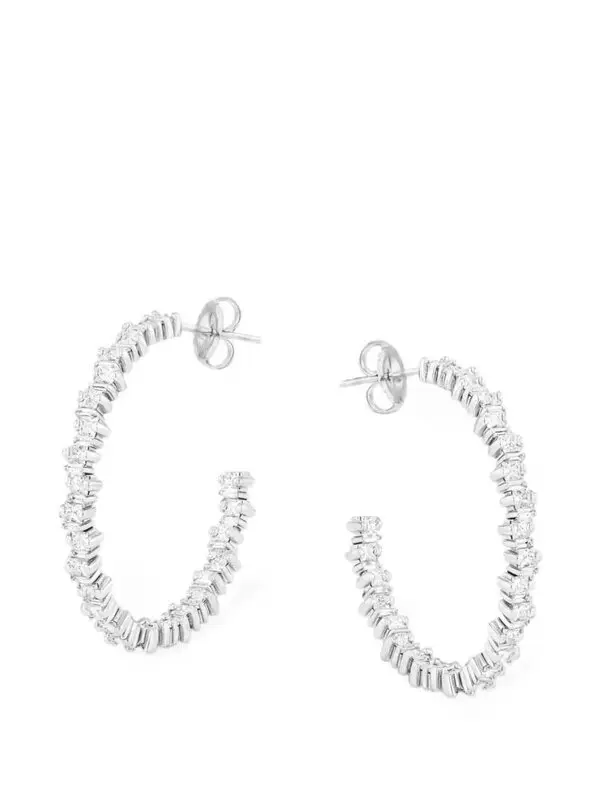 SUZANNE KALAN Diamond Hoop Earrings - Silver