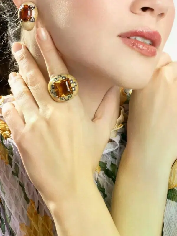 ANDREOLI Citrine And Diamond Ring