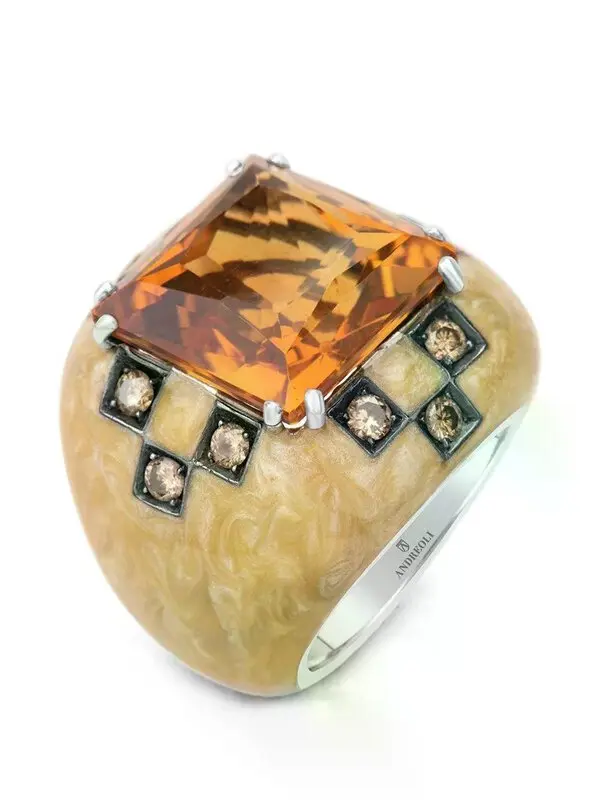 ANDREOLI Citrine And Diamond Ring