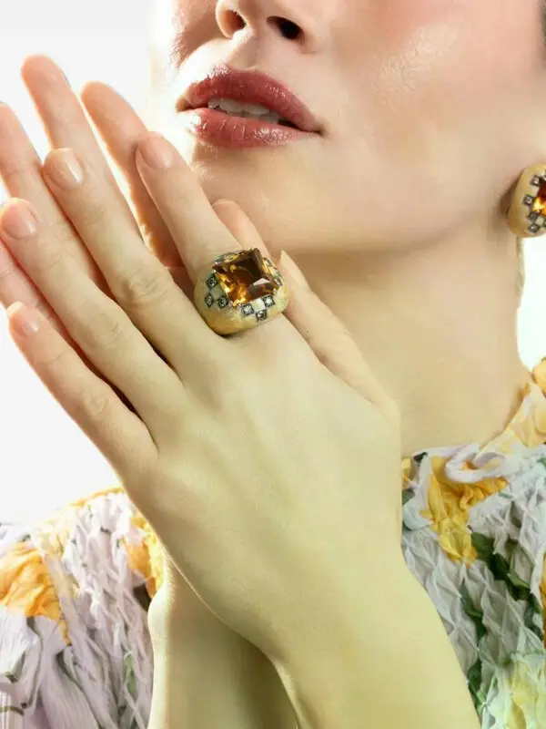 ANDREOLI Citrine And Diamond Ring