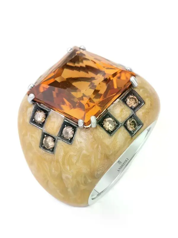 ANDREOLI Citrine And Diamond Ring