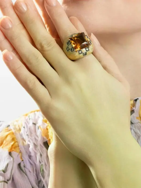 ANDREOLI Citrine And Diamond Ring