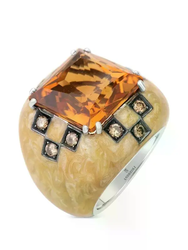 ANDREOLI Citrine And Diamond Ring