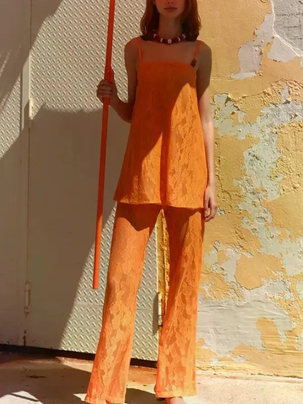 BAOBAB Porto Lace-fabric Flared Trousers