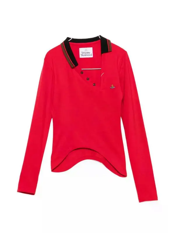 VIVIENNE WESTWOOD Glory Asymmetric-collar Polo Shirt - Red