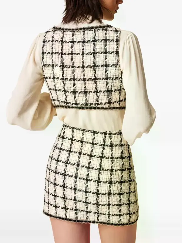 TWINSET Checked Mini Skirt - Neutrals
