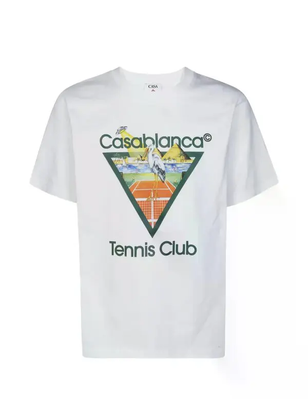 Casablanca Tennis Club Icon Graphic-print T-shirt - White