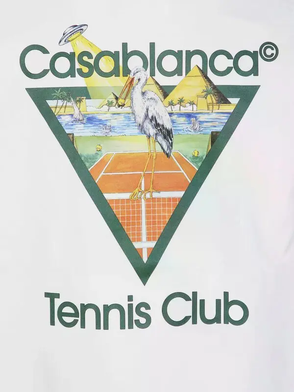 Casablanca Tennis Club Icon Graphic-print T-shirt - White