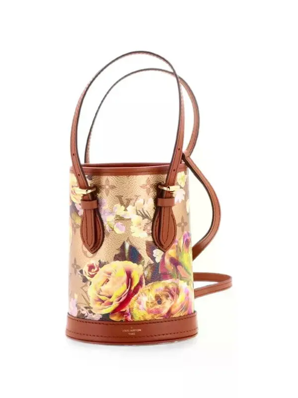 LOUIS VUITTON Limited Edition Garden Monogram Canvas Nano Bucket Bag - Brown