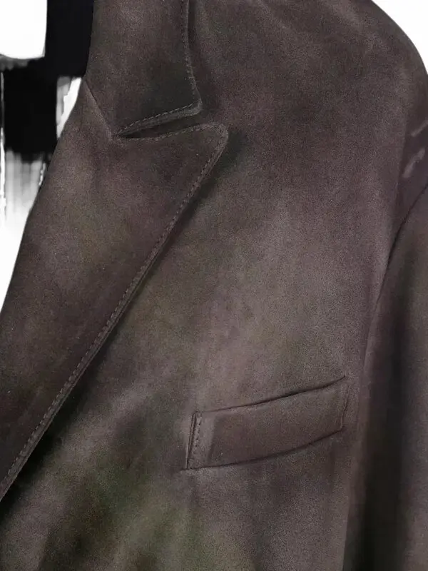 IBRIGU Leaf-embroidered Suede Jacket