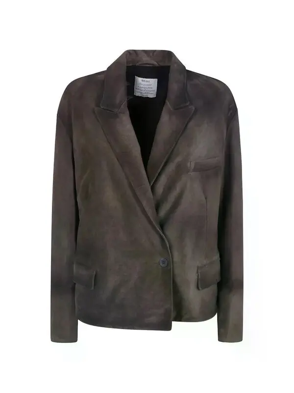 IBRIGU Leaf-embroidered Suede Jacket