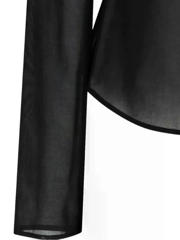 AMOMENTO Sheer Slim-fit Shirt