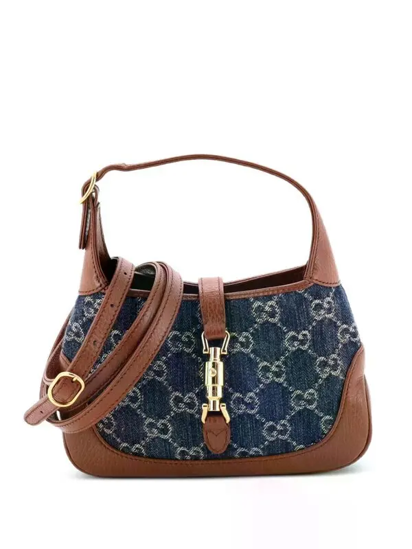 Gucci Jackie 1961 Hobo Gg Denim Mini Crossbody Bag - Blue