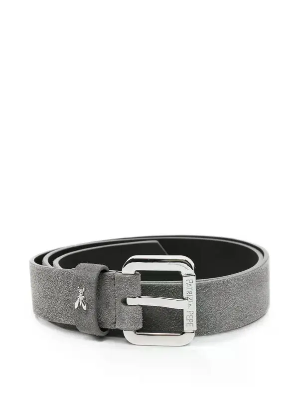 Patrizia Pepe Logo-detail Suede Belt - Grey