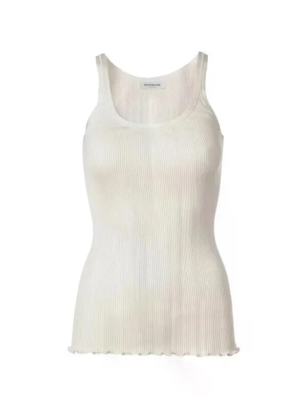 ROSEMUNDE Belle Ribbed Silk Top - Neutrals
