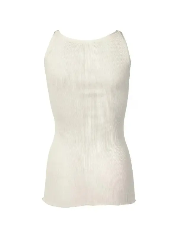 ROSEMUNDE Belle Ribbed Silk Top - Neutrals