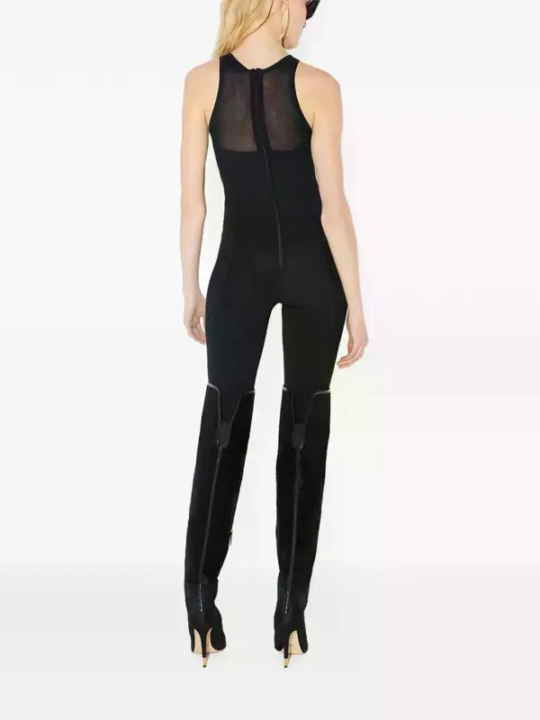 Elisabetta Franchi Knit Sleeveless Jumpsuit With Racerback - Black