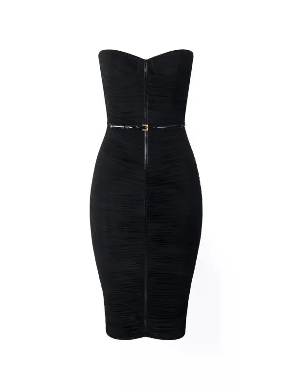 Elisabetta Franchi Jersey Stretch Dress With Belt - Black